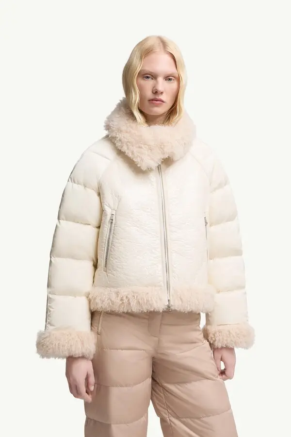 Moncler Rubrouk Teddy-trimmed Down Jacket - White