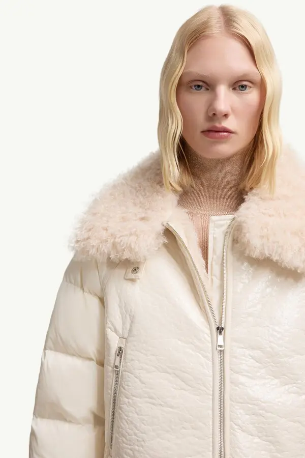 Moncler Rubrouk Teddy-trimmed Down Jacket - White