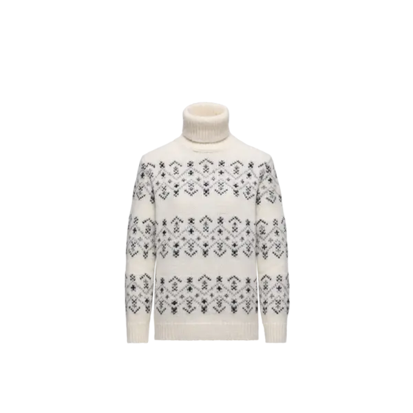 Moncler Crystal-Embroidered Alpaca & Wool Blend Turtleneck Sweater