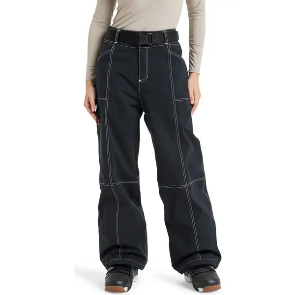 Roxy Drawcord-toggle Grid Pants - Anthracite
