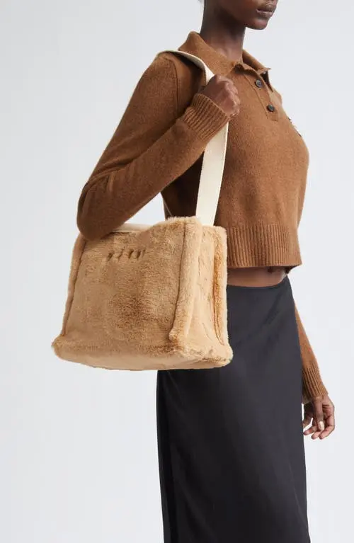 Marni Mini Museo Suede & Shearling Hobo Bag