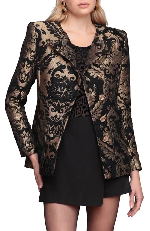 Avec Les Filles Metallic Tapestry Embroidery Jacket