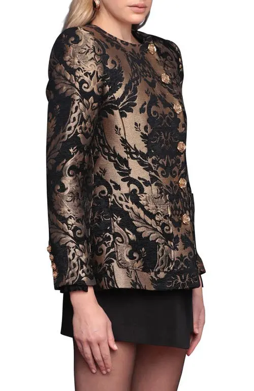 Avec Les Filles Metallic Tapestry Embroidery Jacket