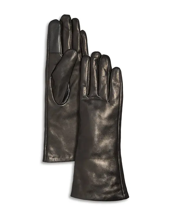 Bloomingdale'S Exclusive Leather Gloves With Cashmere Lining - Black
