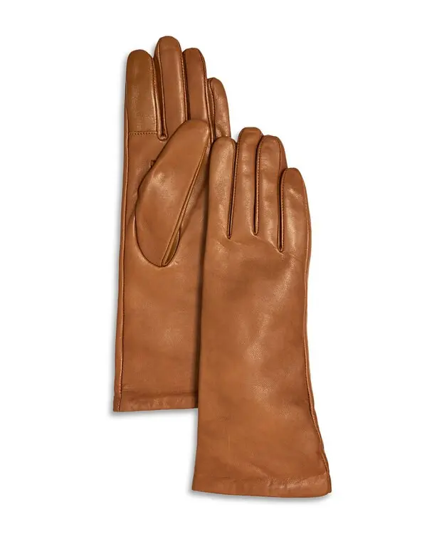 Bloomingdale'S Exclusive Leather Gloves With Cashmere Lining - Cammello
