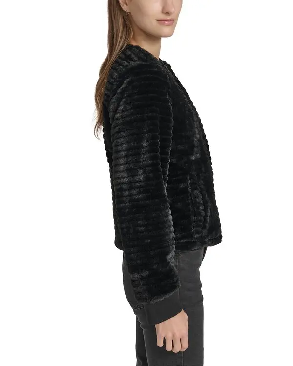 Marc New York Ribbed Faux Fur Zip Jacket