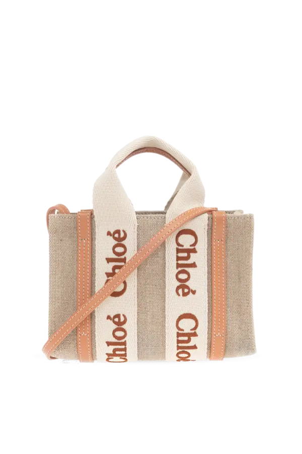 Chloé Woody Mini Tote Bag - Beige