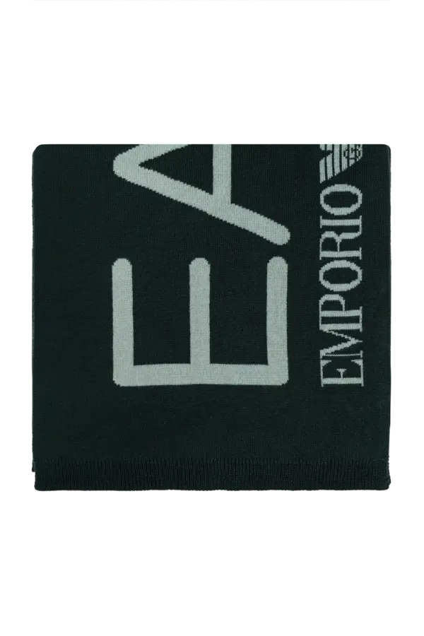 Emporio Armani Scarf With Logo - Green