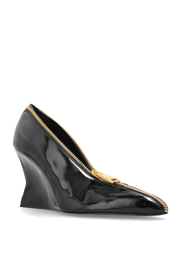 Balmain Wedge Heel Zip Shoes