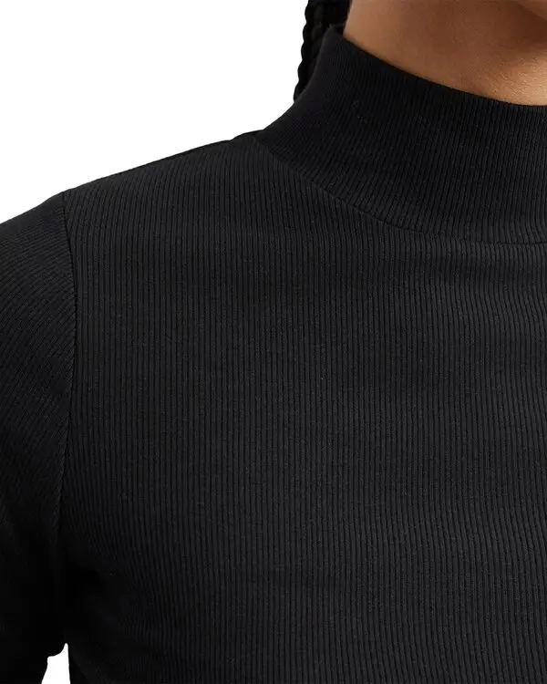 REISS Polly Ribbed Funnel Neck Top