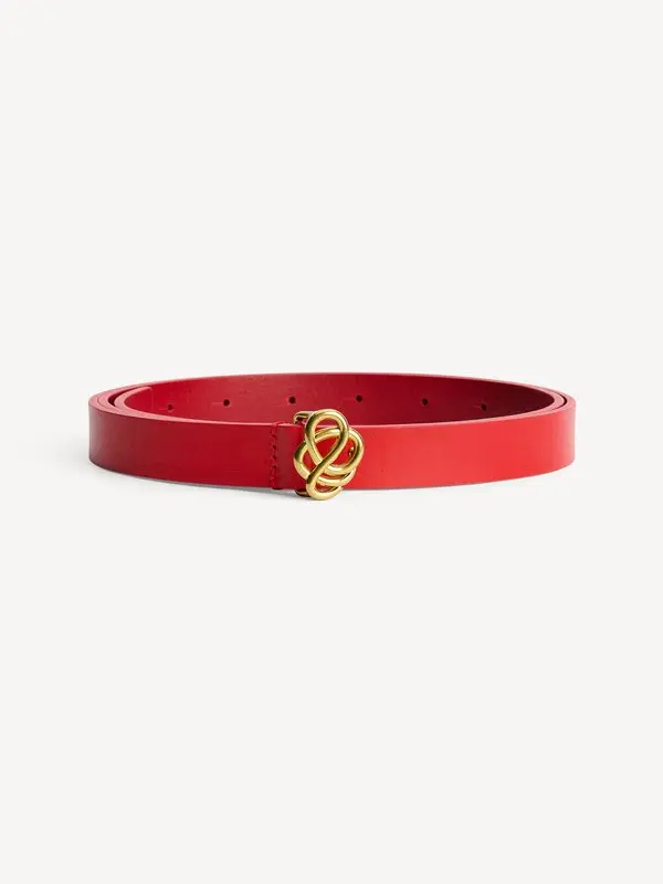BY MALENE BIRGER Ouma Leather Belt - Tango Red