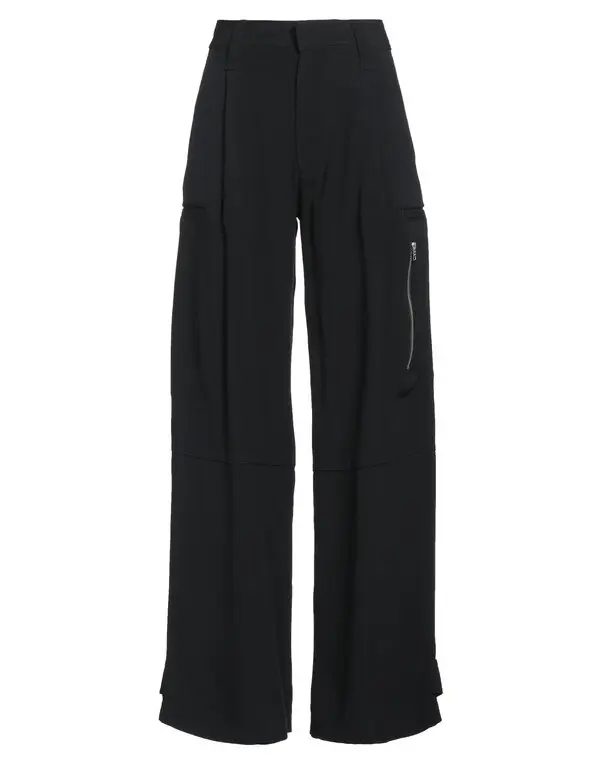 AMI Paris Wide-leg Cady Pants - Black