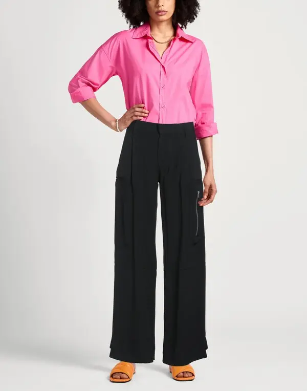 AMI Paris Wide-leg Cady Pants - Black