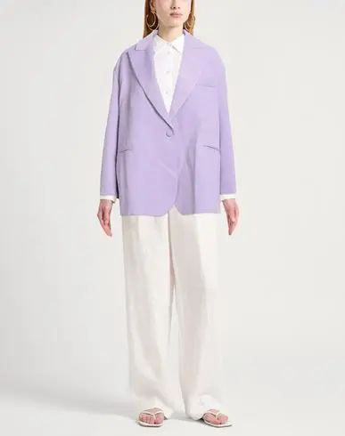 VICOLO Single-breasted Crepe Blazer With Satin Trims