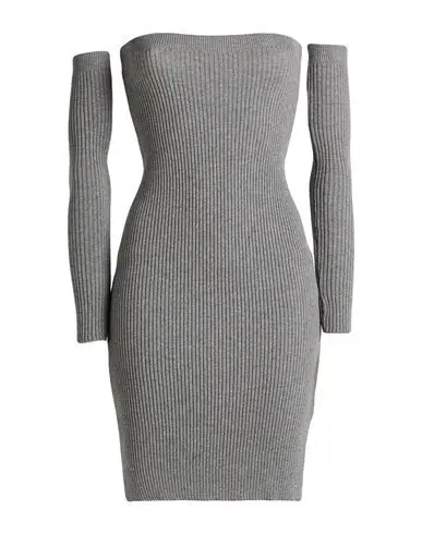 HAVEONE Ribbed-knit Mini Dress With Detachable Sleeves - Grey