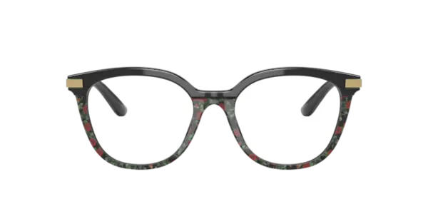 Dolce & Gabbana Dg3346 Eyeglasses - Black,red Roses Print
