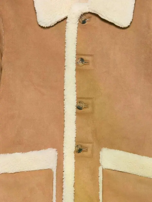 DUNST Buttoned Faux-shearling Jacket - Brown