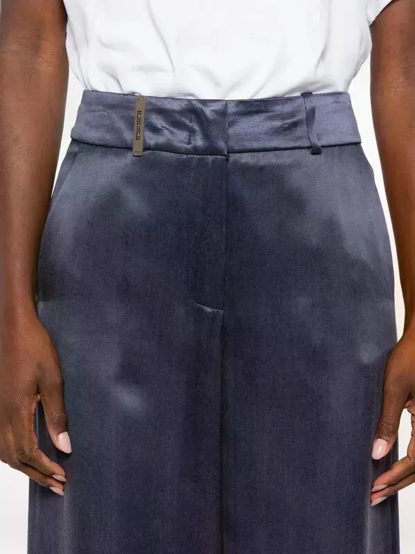 Peserico Wide Leg Satin Trousers