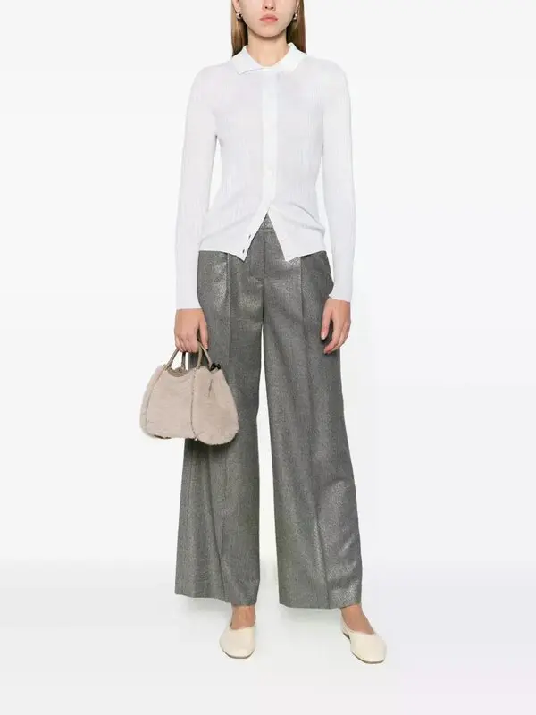 Peserico Metallic Wide-leg Pants