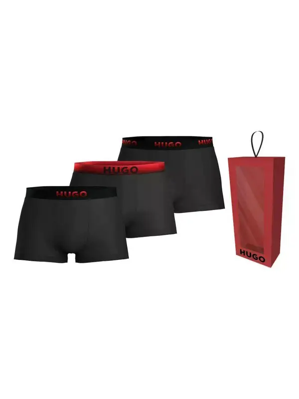 Hugo Logo-waistband Cotton Boxers - Black