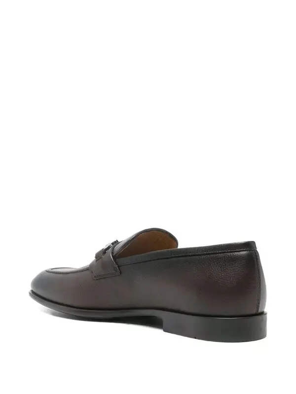 FERRAGAMO Gancini Detail Leather Loafers