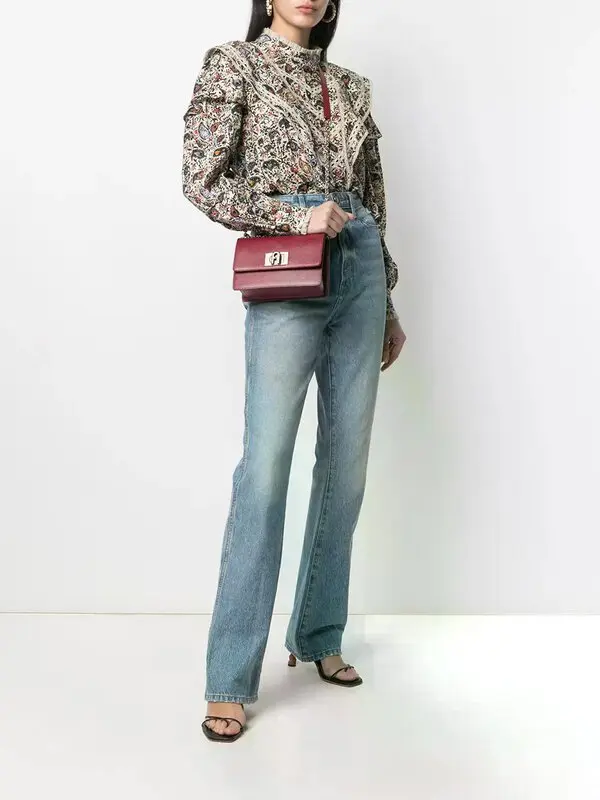 Furla Foldover Leather Crossbody Bag