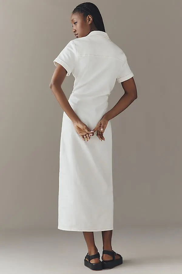 Pilcro Denim Midi Shirt Dress - Natural | Editorialist