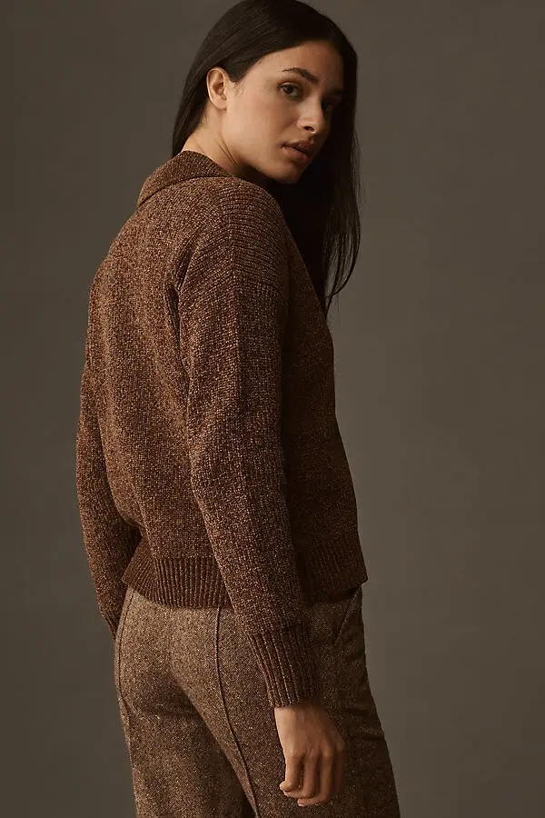 Central Park West Chenille Cardigan Sweater