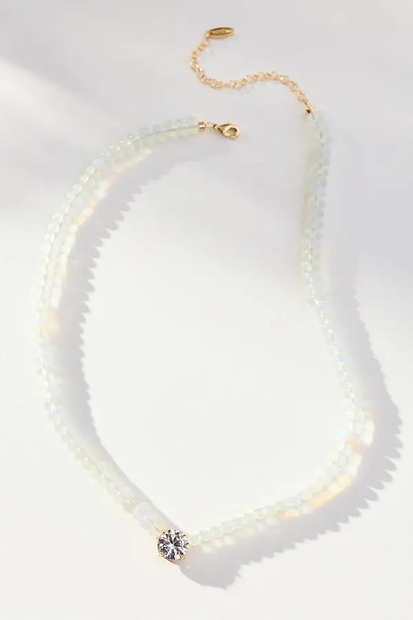 Anthropologie Beaded Birthstone Necklace - October