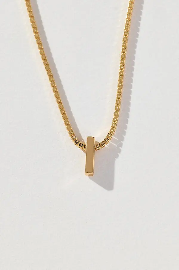 Anthropologie Shimmered Monogram Tennis Necklace - I