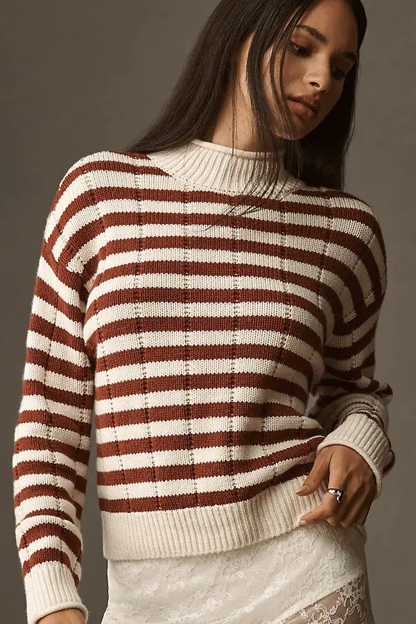Rails Corrine Mock-neck Striped Sweater