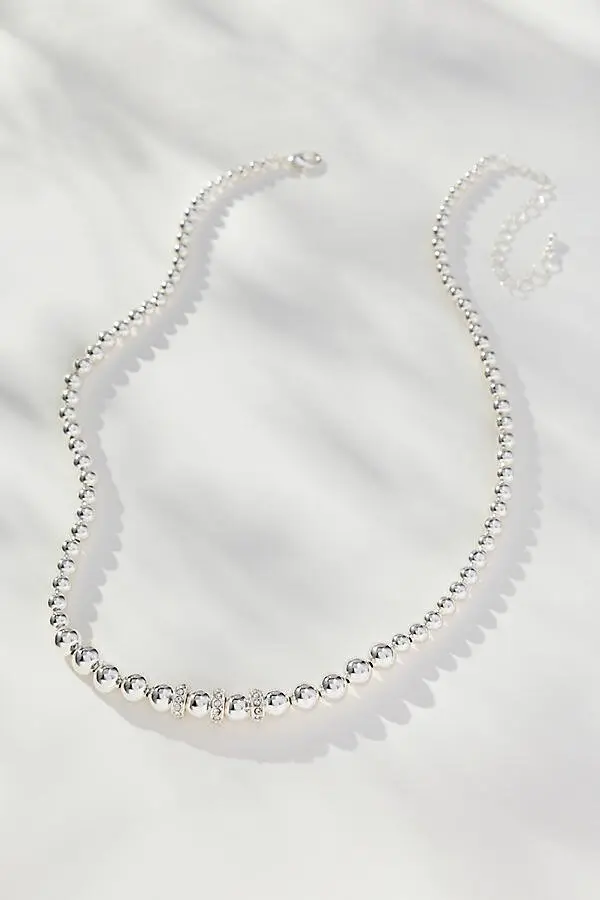 Anthropologie Ball Chain Necklace - Silver
