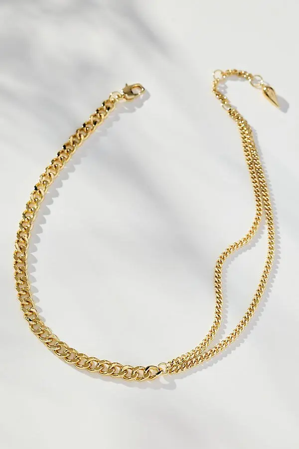 F+H STUDIOS Double-curb Chain Choker Necklace - Gold