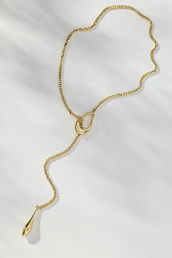 F+H STUDIOS Lariat Necklace - Gold