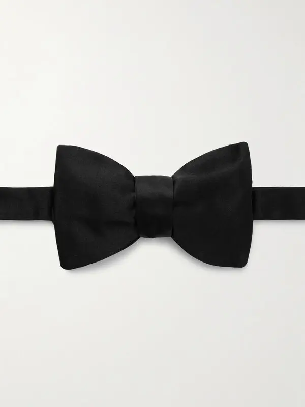 FAVOURBROOK Pre-tied Silk-satin Bow Tie - Black