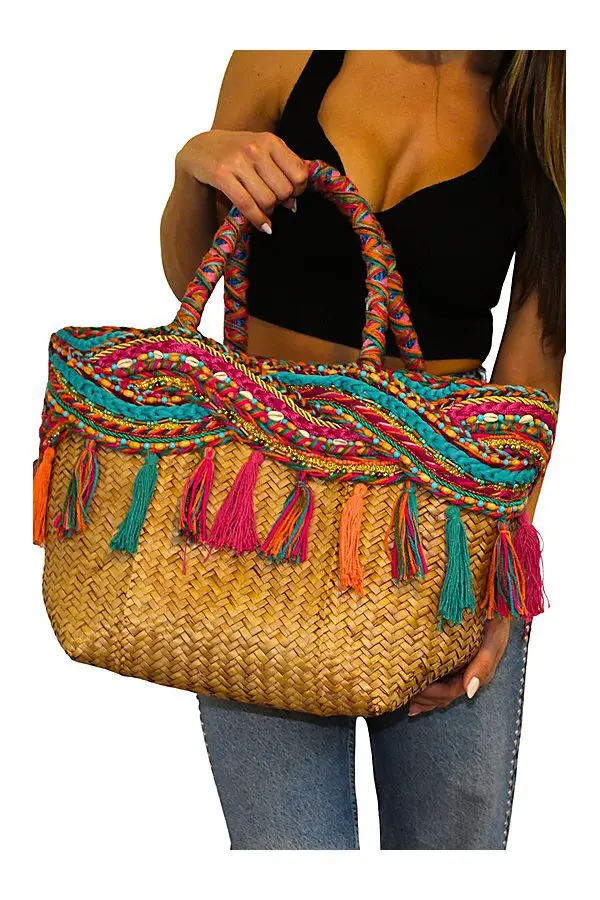 SAMBBOHO Woven Shell Tote