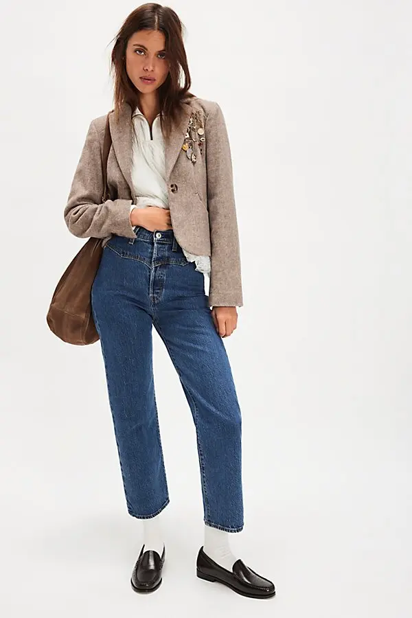 LEVI'S Ribcage Western Yoke Jeans - Valley View Stone