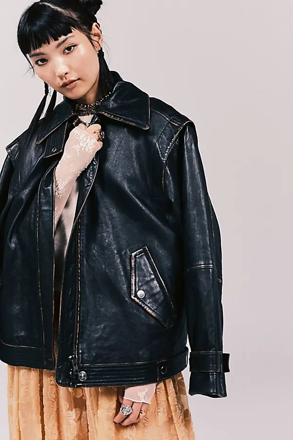 Free People Parker Leather Jacket