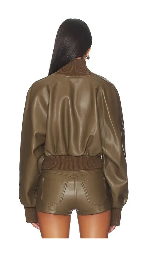 Norma Kamali Oversized Turtleneck Bomber Jacket - Bark