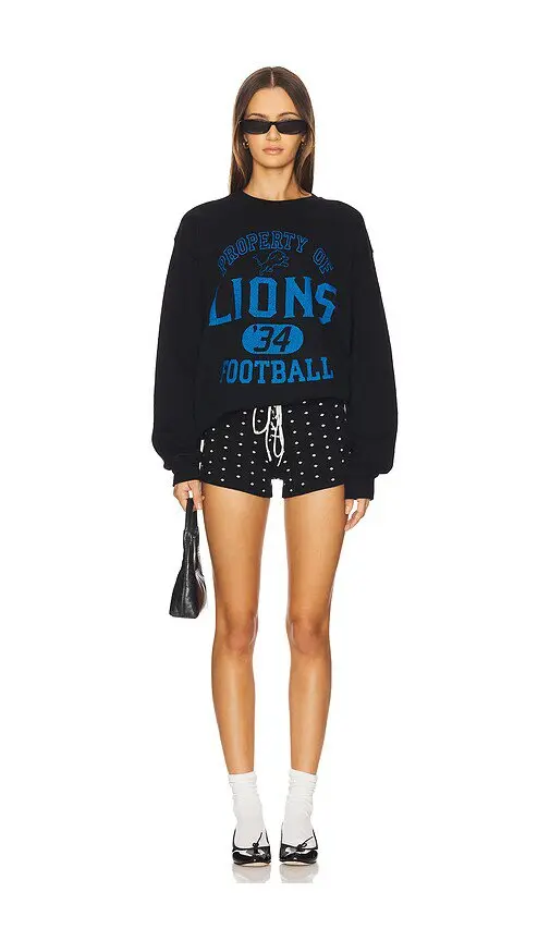 Junk Food Lions Property Crew Fleece Sweatshirt - Black