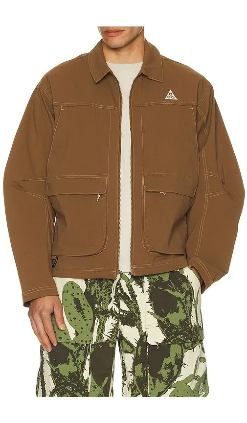 Nike Uv Smith Summit Jacket - Mosswood Brown  Light Khaki  & Summit Wh