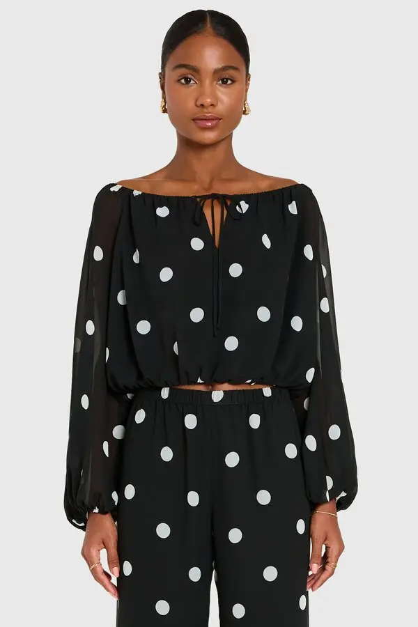 Amanda Uprichard Dallas Polka Dot Top