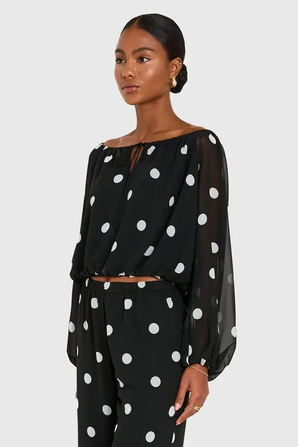 Amanda Uprichard Dallas Polka Dot Top