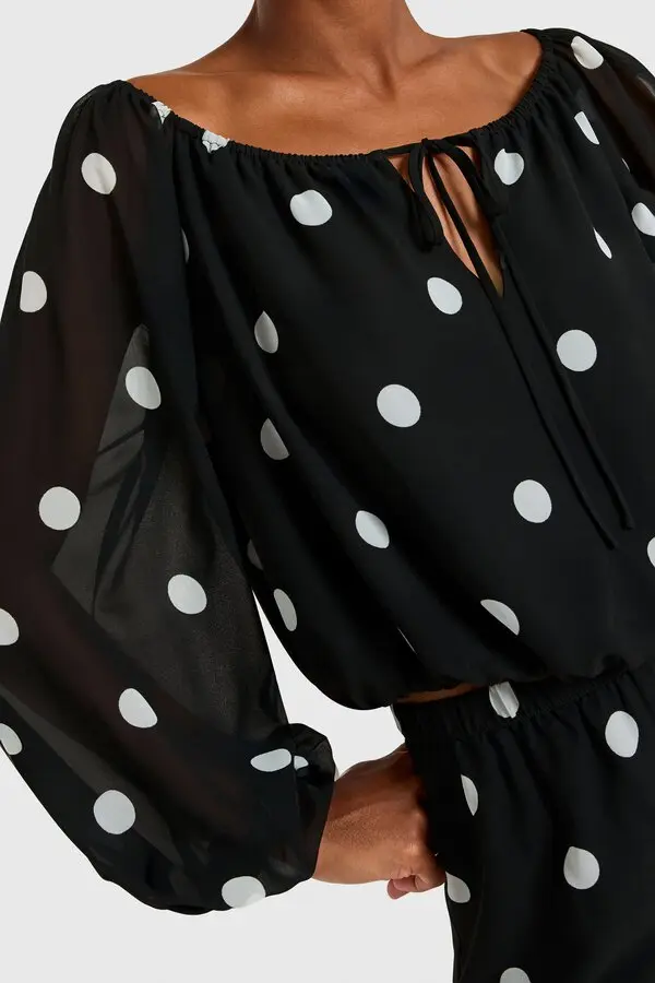 Amanda Uprichard Dallas Polka Dot Top