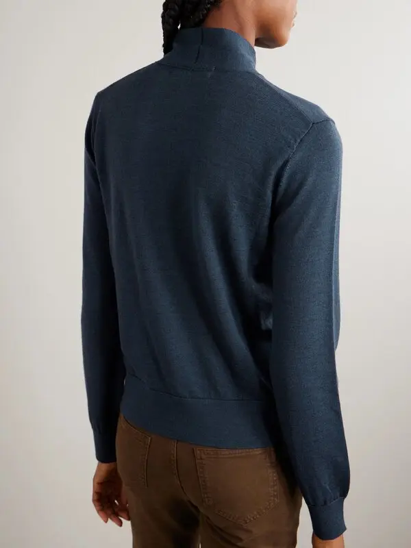 Purdey Newland Tie-neck Merino Wool Sweater