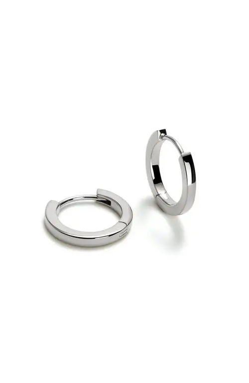ANA LUISA Rhodium-plated Huggie Hoops - Silver