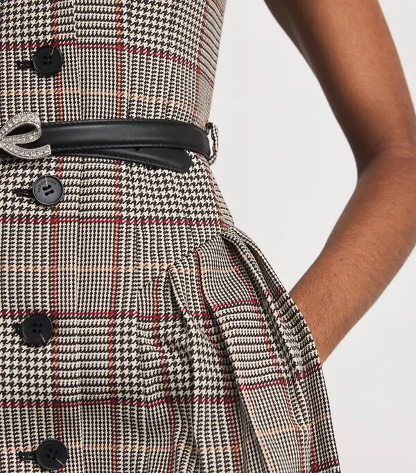 self portrait houndstooth mini dress Self-Portrait Houndstooth Double-Breasted Minidress
