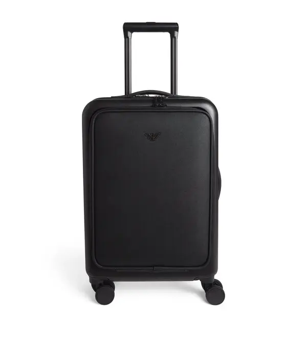 Emporio Armani Saffiano-detail Eagle Suitcase - Black