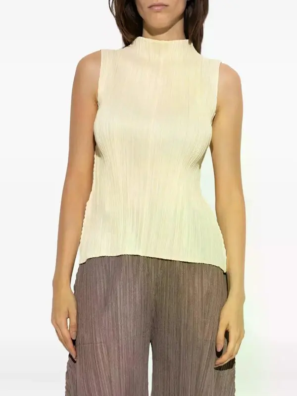 Issey Miyake Pleated High-neck Top