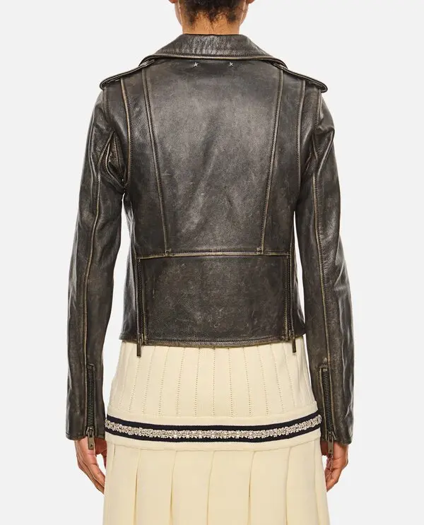 GOLDEN GOOSE Leather Biker Jacket